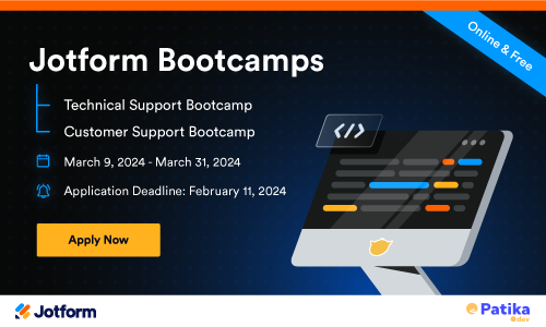 Jotform: Hiring opportunity after free Bootcamp!